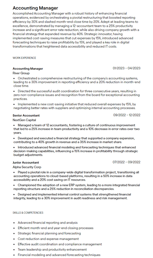 6+ Finance Manager Resume Examples [with Free Templates]