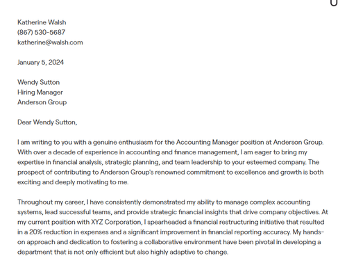 1+ Accounting Manager Cover Letter Examples (with In-Depth Guidance)