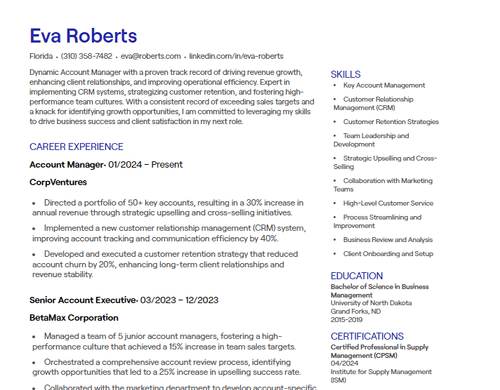 9 Account Manager CV Examples [with Free Templates]