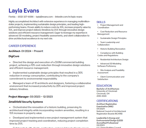 12 Architect CV Examples [with Free Templates]