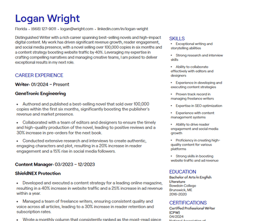 13 Writer CV Examples [with Free Templates]
