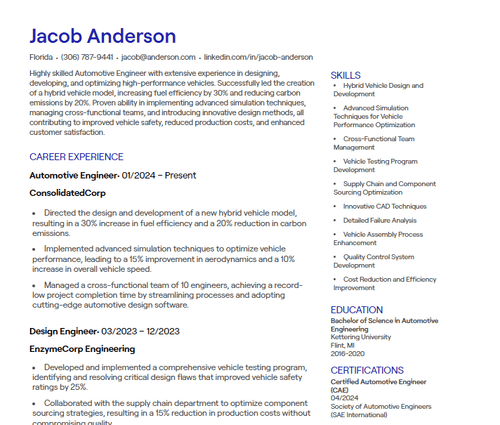 9 Automotive Engineer CV Examples [with Free Templates]