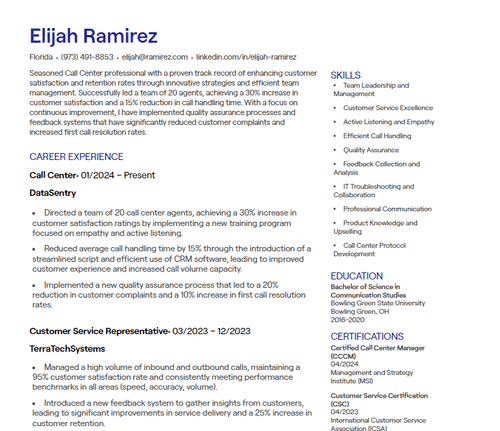 8 Call Center CV Examples [with Free Templates]