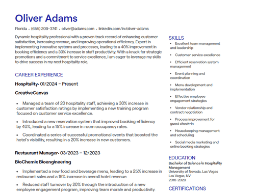 4 Hospitality CV Examples [with Free Templates]