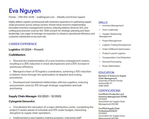 4 Logistics CV Examples [with Free Templates]