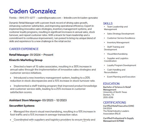 1 General Manager CV Examples [with Free Templates]