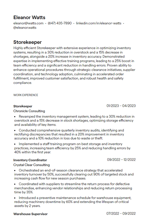 1+ Storekeeper Cover Letter Examples (with In-Depth Guidance)