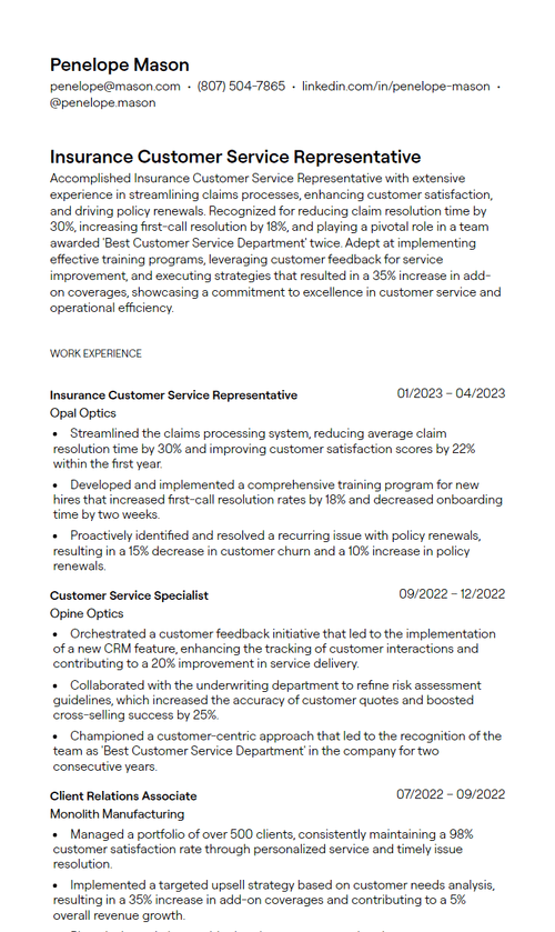 21+ Customer Service Manager Resume Examples [with Free Templates]