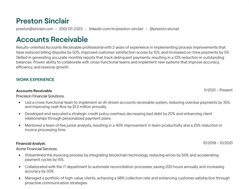 7+ Accounts Receivable Resume Examples [with Free Templates]
