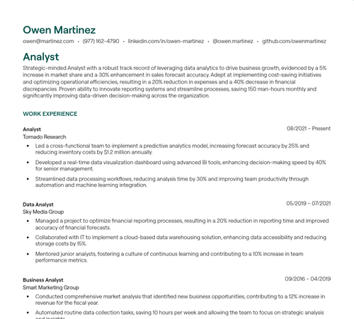 7+ Analyst Resume Examples [with Free Templates]