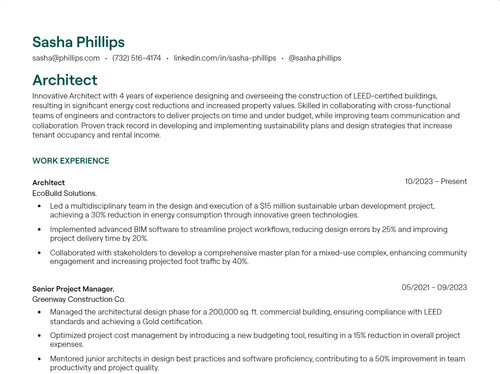 13+ Architect Resume Examples [with Free Templates]