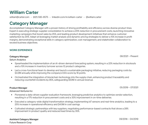 1+ Category Manager Resume Examples [with Free Templates]