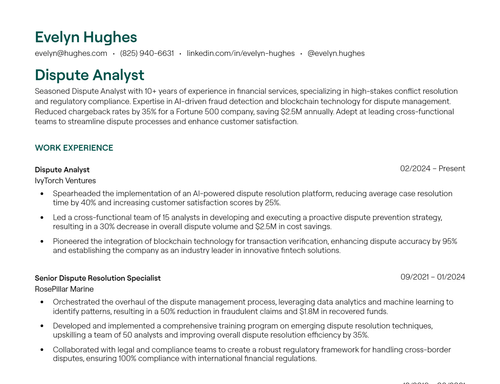 2025 Conflict Analyst Resume Example (+Free Template)