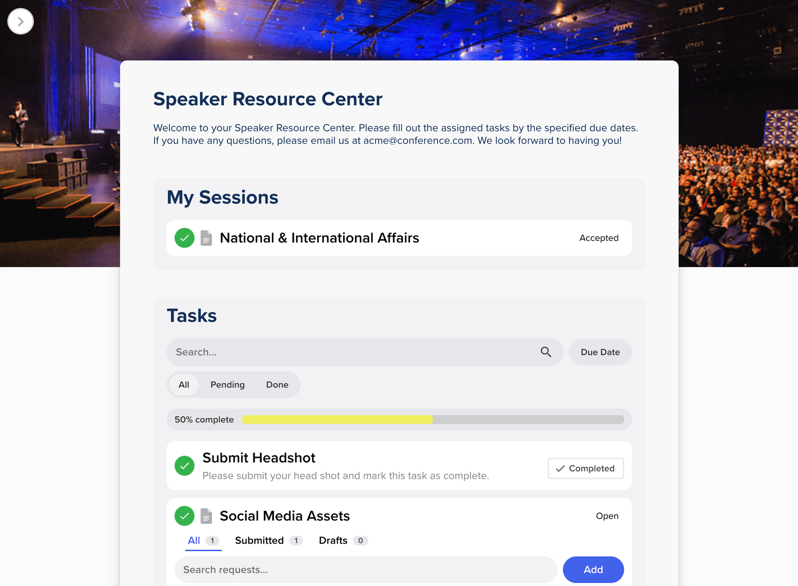 Speaker & Content Management - Sessionboard