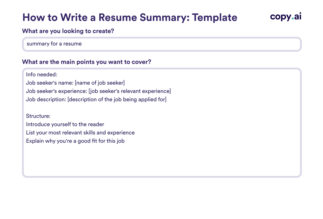 Summary For A Resume Templates: How To Write & Examples