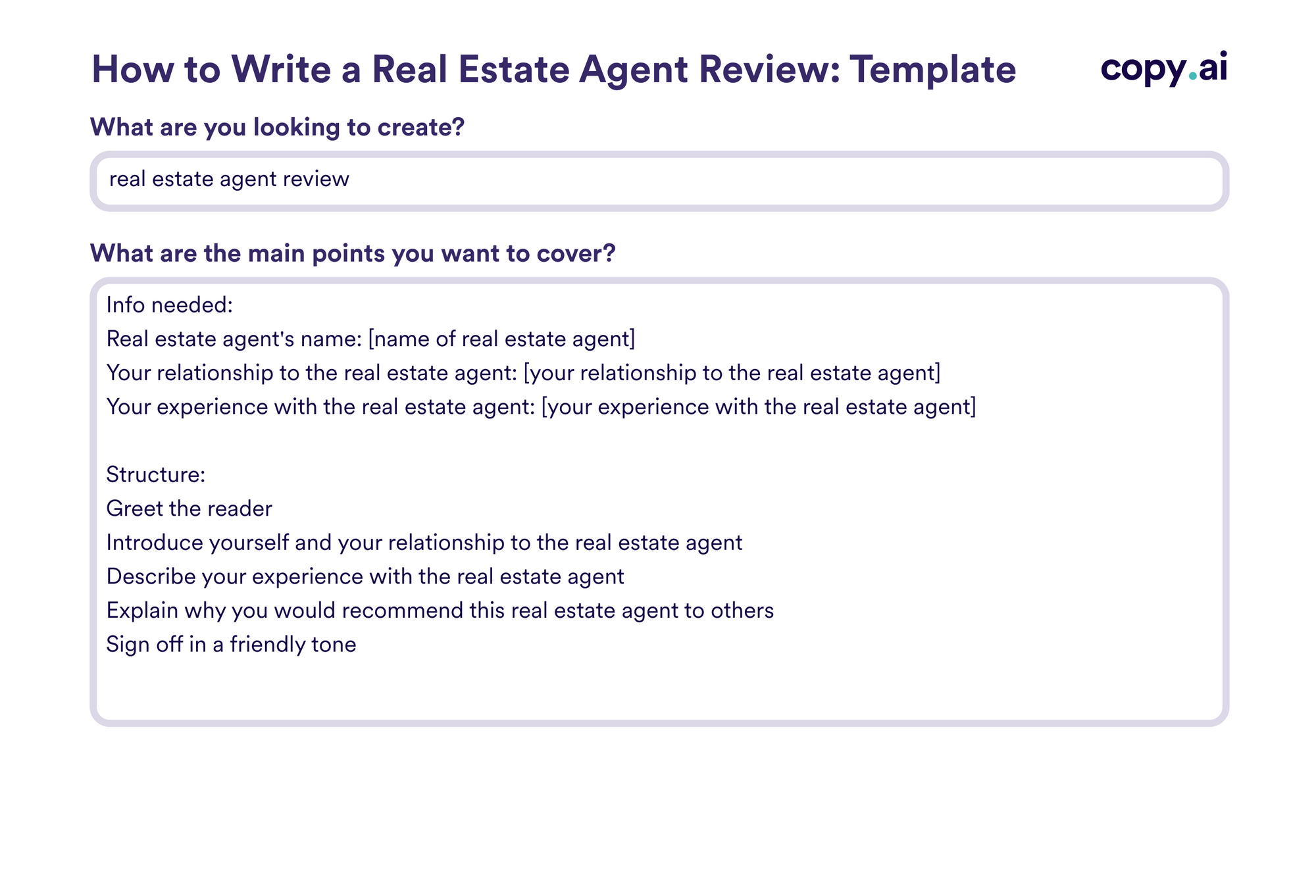 Real Estate Agent Review Templates: How To Write & Examples