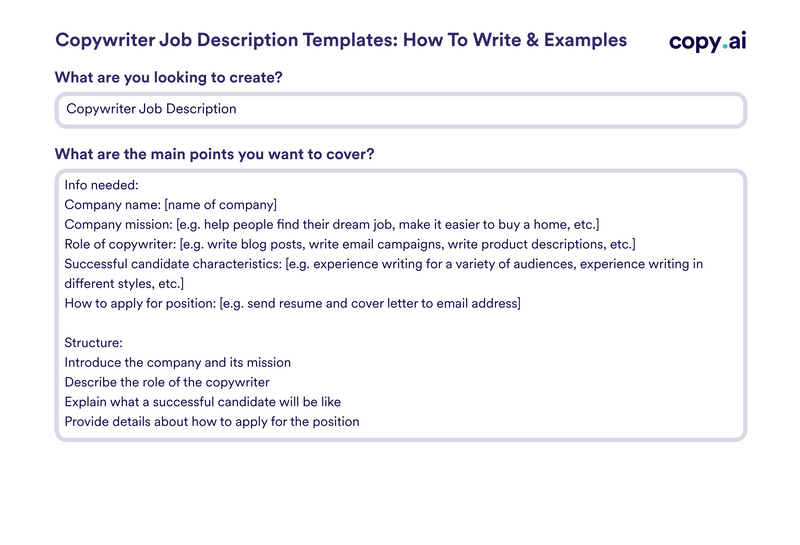 Copywriter Job Description Templates: How To Write & Examples