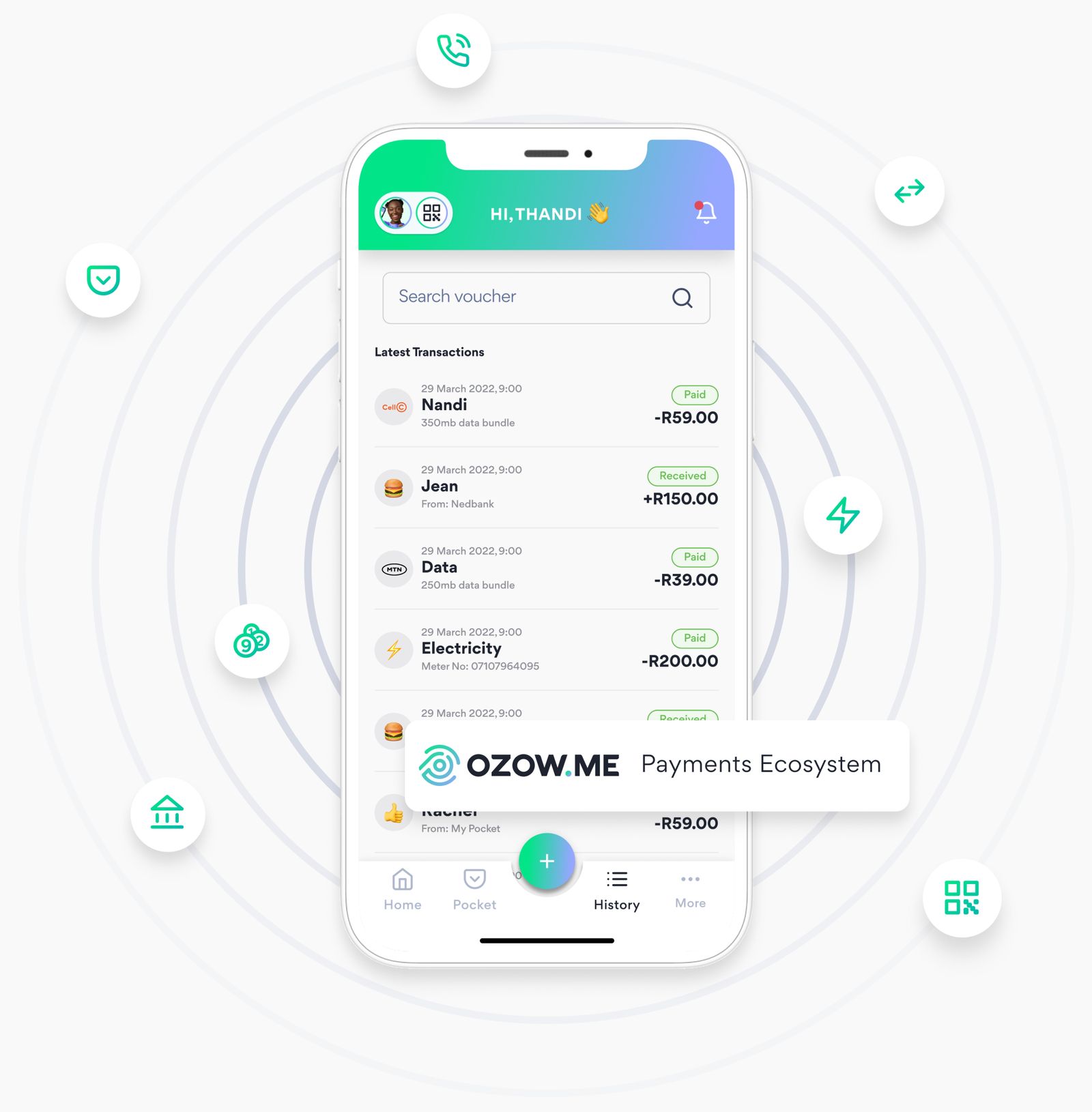 P2P Payments | Buy Airtime, Data, LOTTO, Electricity | Ozow.ME