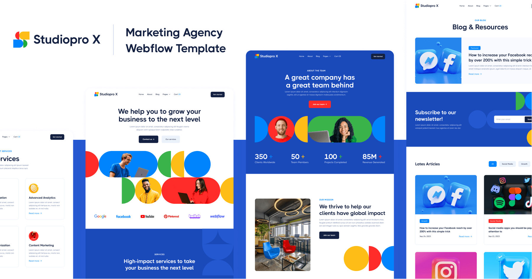 Style Guide - Studiopro X - Webflow Ecommerce website template