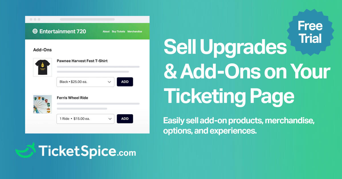 Upsells and Upgrades on Ticketing Pages | TicketSpice