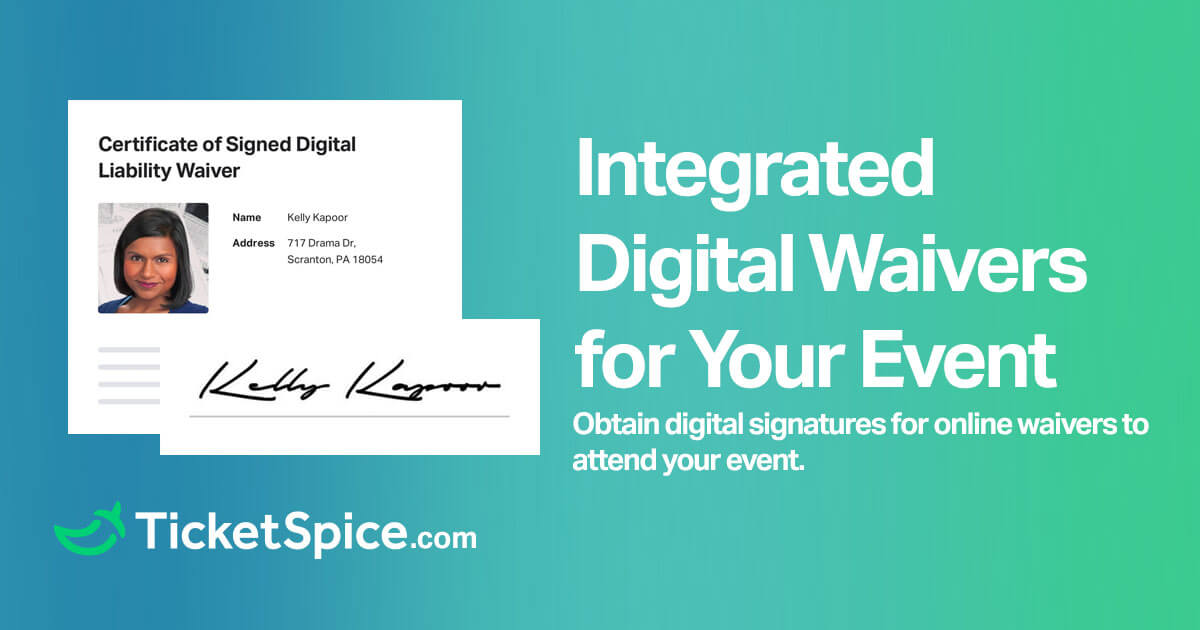 Event Ticketing Pages with Digital Release Waivers