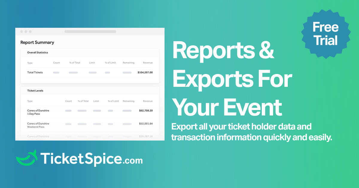 Easy Ticketing Reports and Downloads | TicketSpice