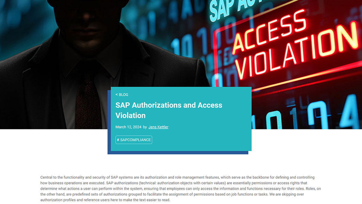 SAP Authorizations and Access Violation