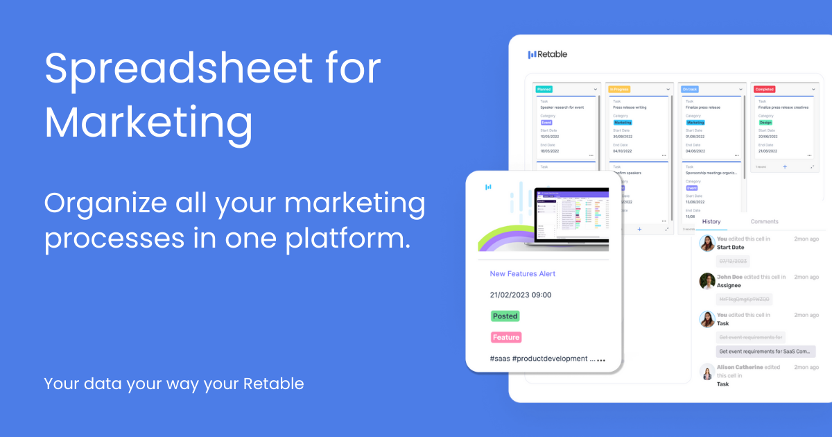 Marketing Management Spreadsheet Templates | Retable