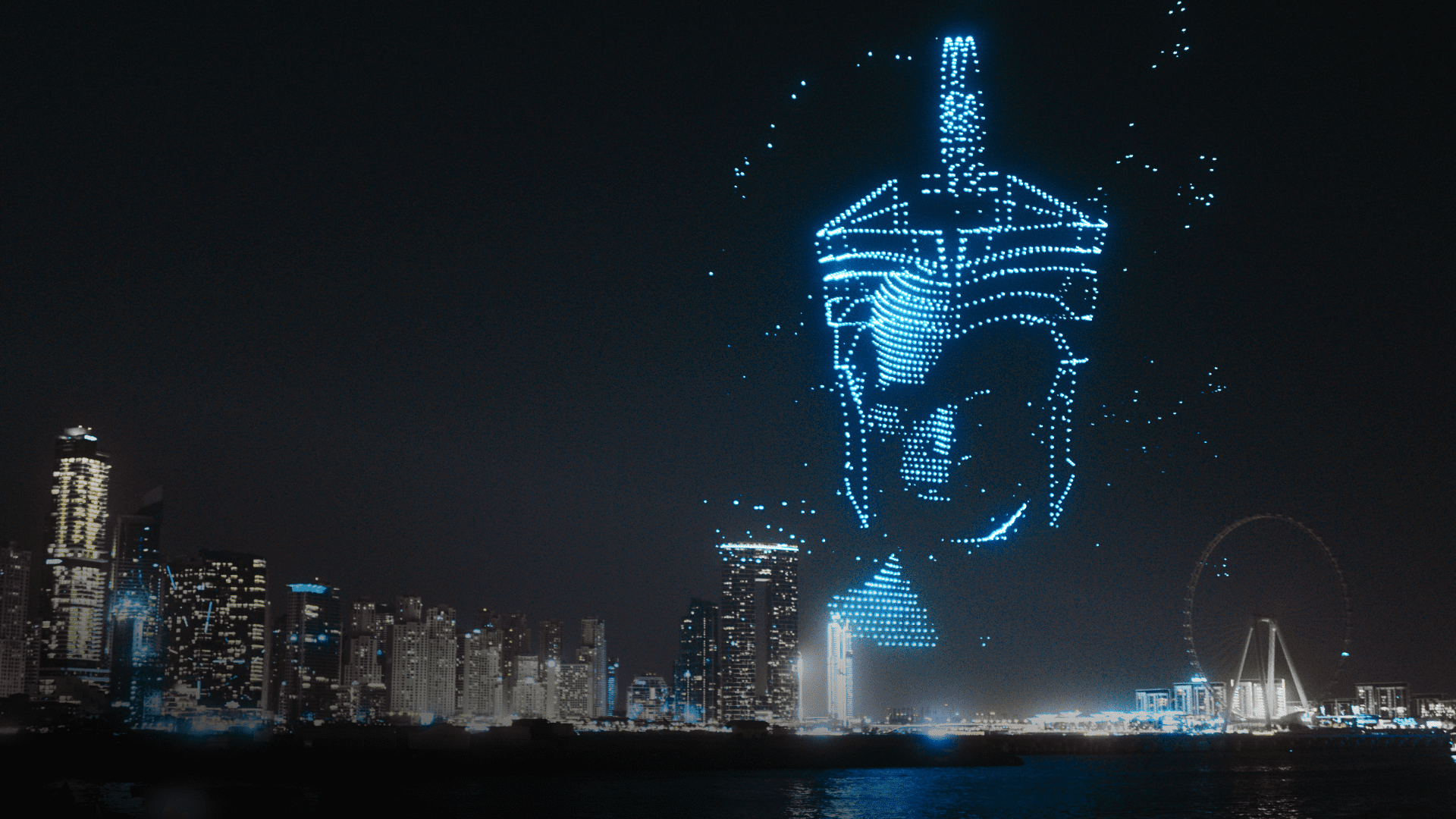 Eine Drohnenshow im Jahr 2000 im Herzen von Dubai von Cyberdrone