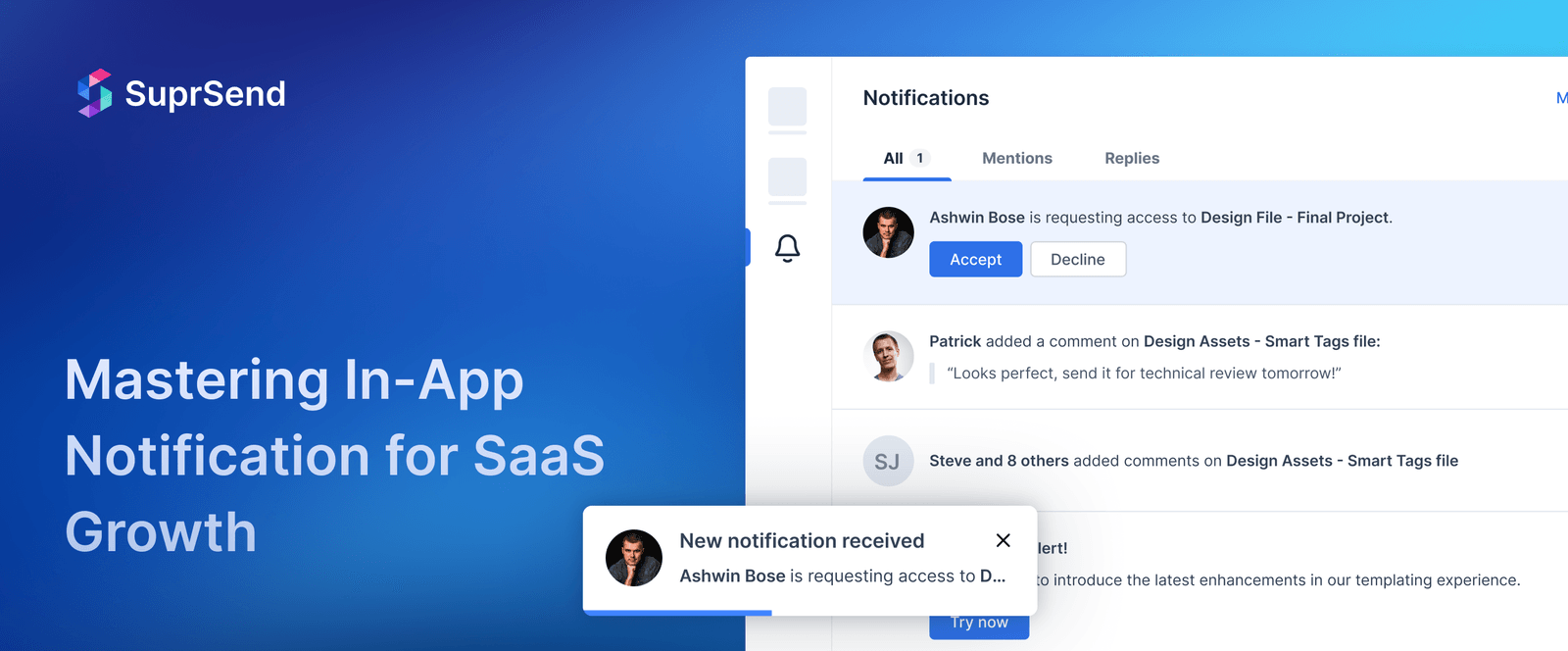 Mastering SAAS In-App Notifications, Widgets, Toasts, and the SuprSend ...