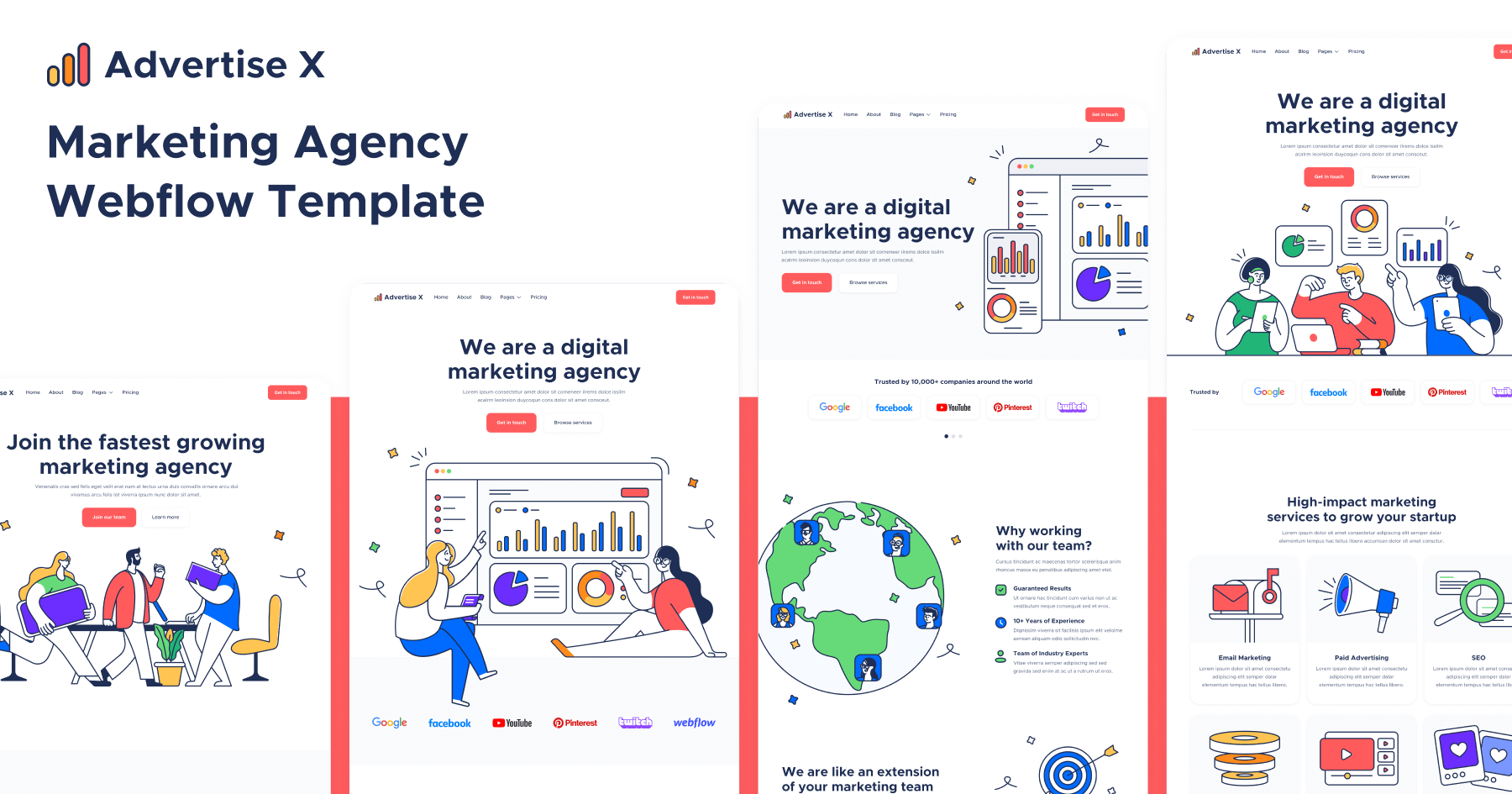 Pricing - Advertise X - Webflow eCommerce website template