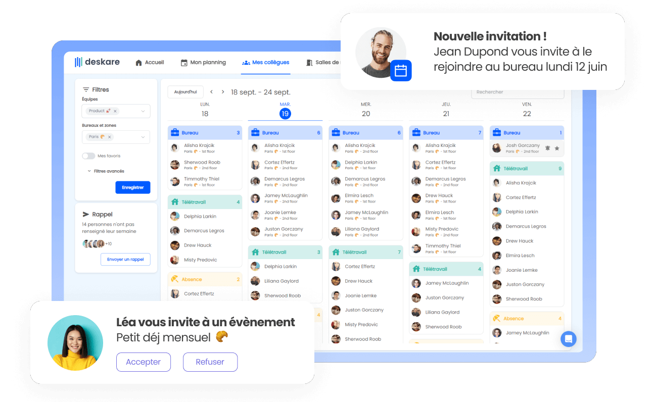 Flex office and remote work management software - Deskare