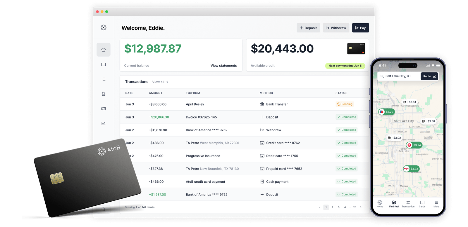 Trucking Fuel Cards, Fleet Gas Cards & Fleet Card Management | AtoB