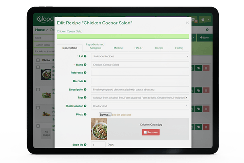 Chef Software | Recipe & Menu Management - Kafoodle