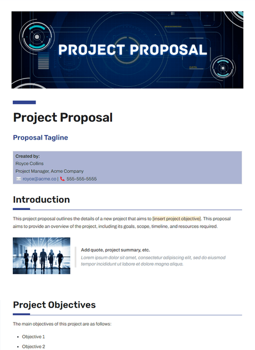 Project Proposal Template | Bit.ai