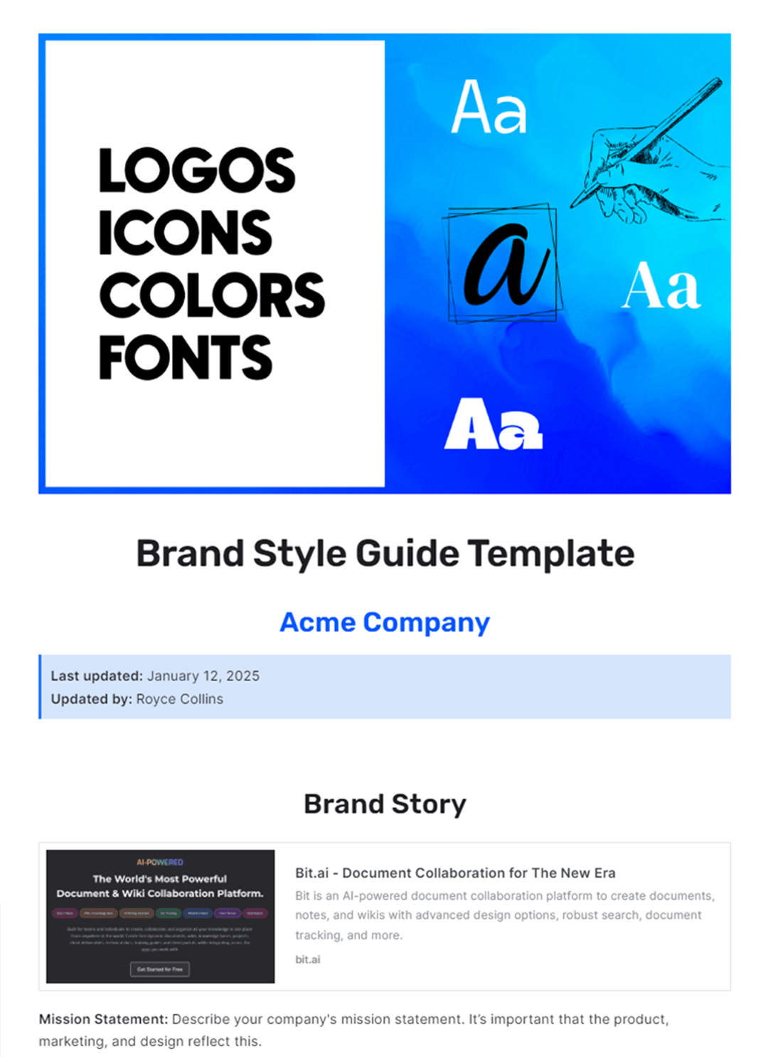 Brand Style Guide Template | Bit.ai