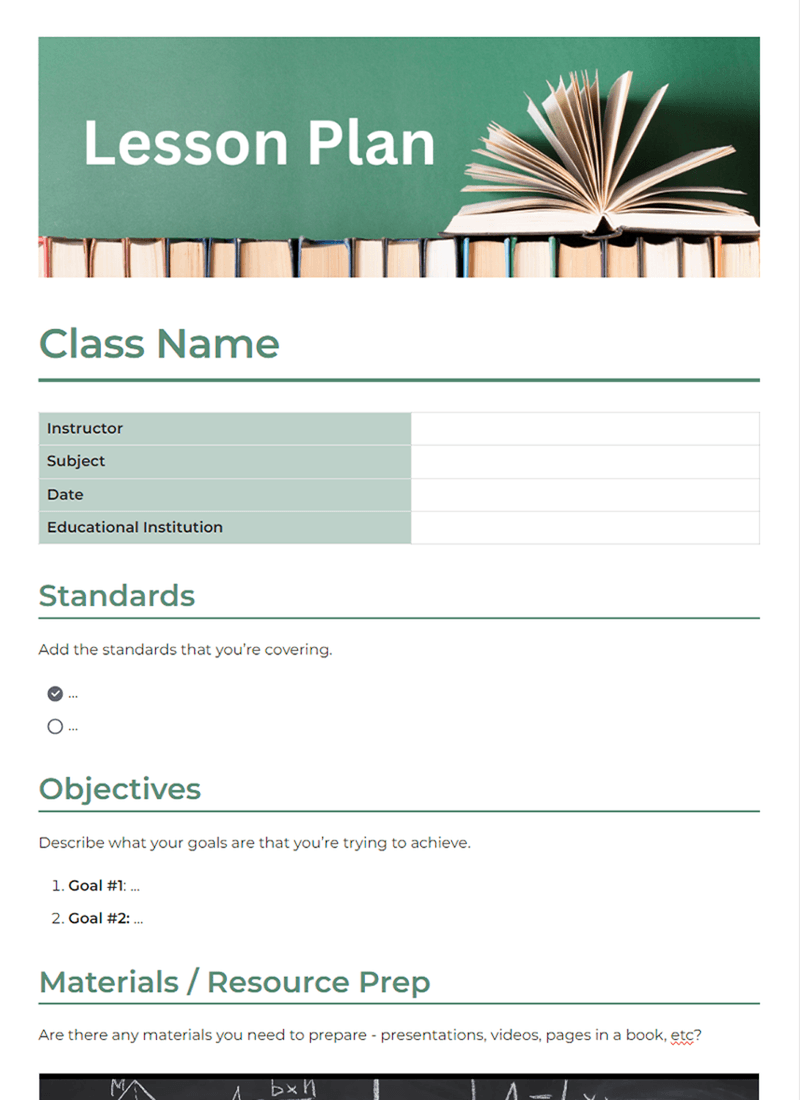 Lesson Plan Template | Bit.ai