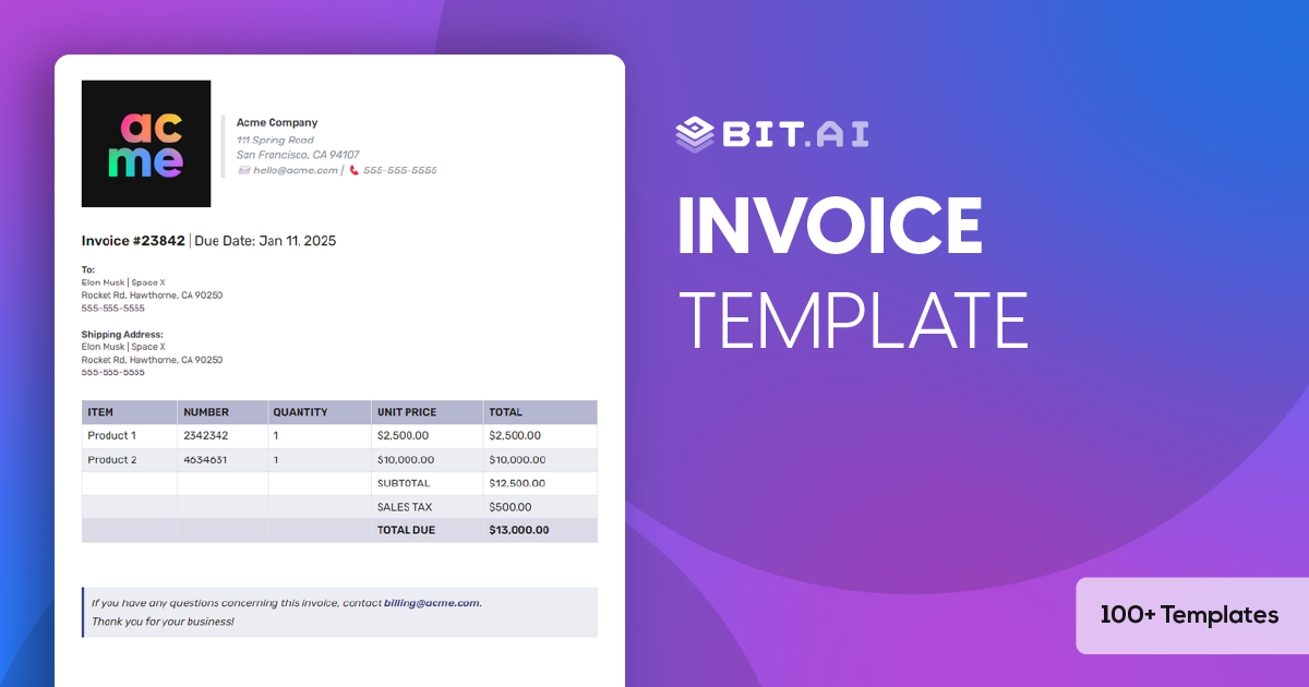 Invoice Template | Bit.ai