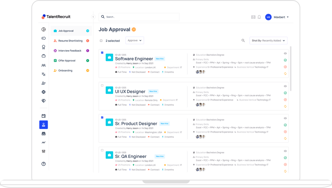 TalentRecruit - Applicant Tracking System (ATS) Software