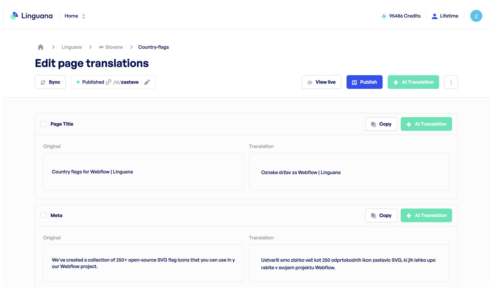 Linguana - Automatic website translation and multilingual SEO