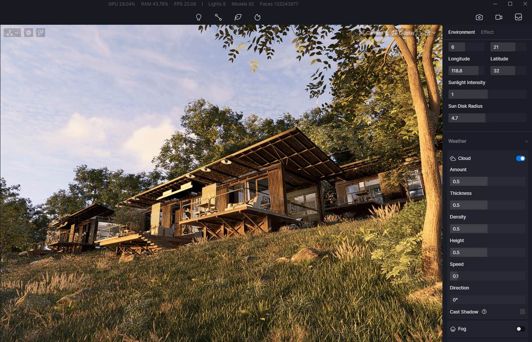 D5 Render | Natural sunlighting for archviz with Geo&Sky