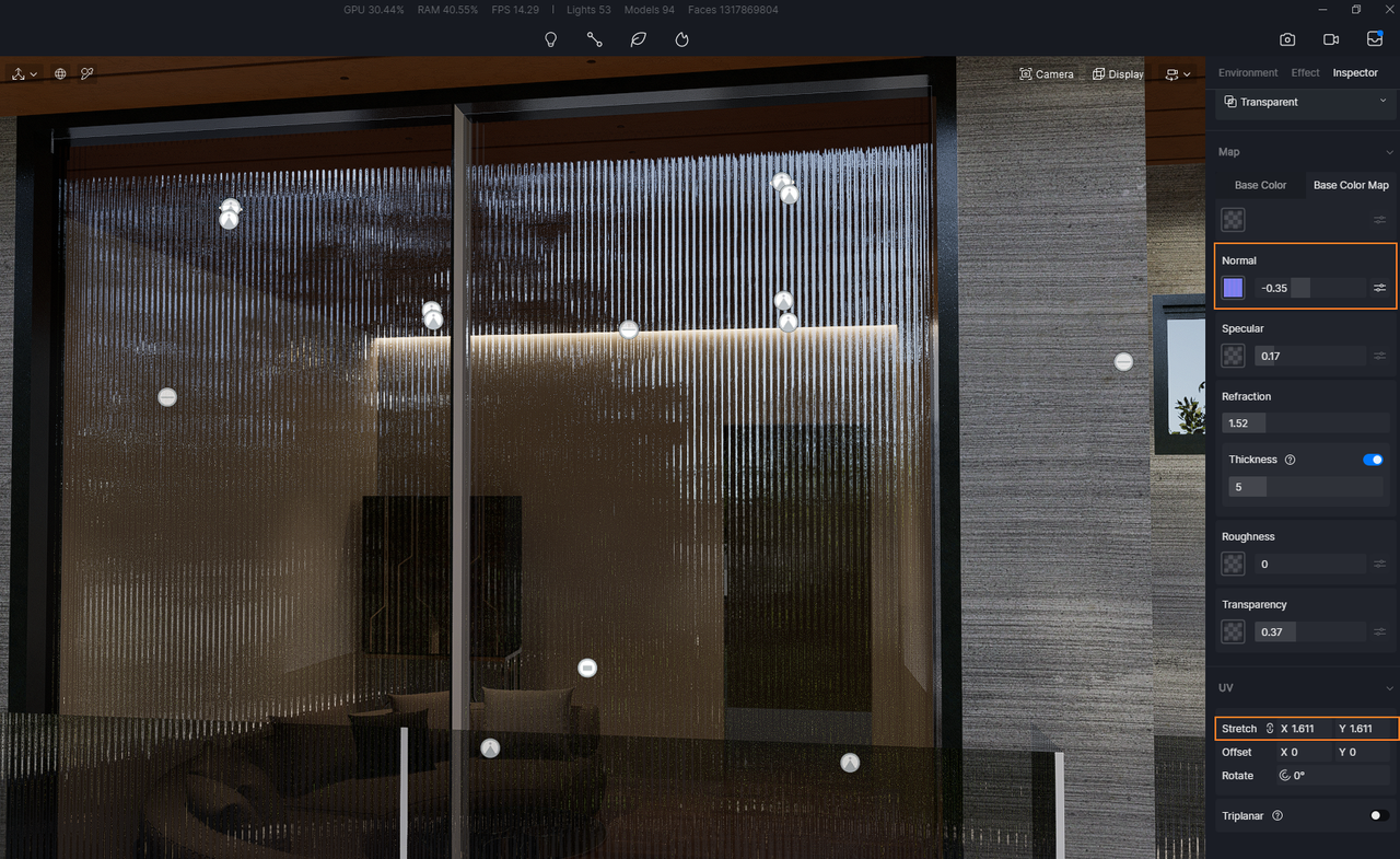 How to render glass material