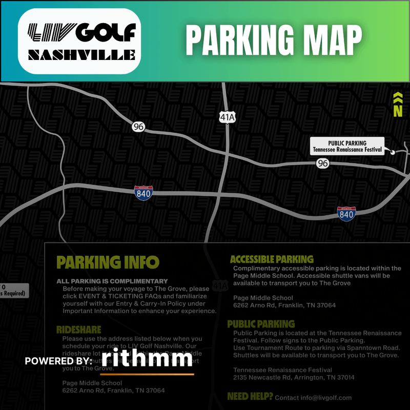 LIV Golf Nashville Parking Guide & Map 2024