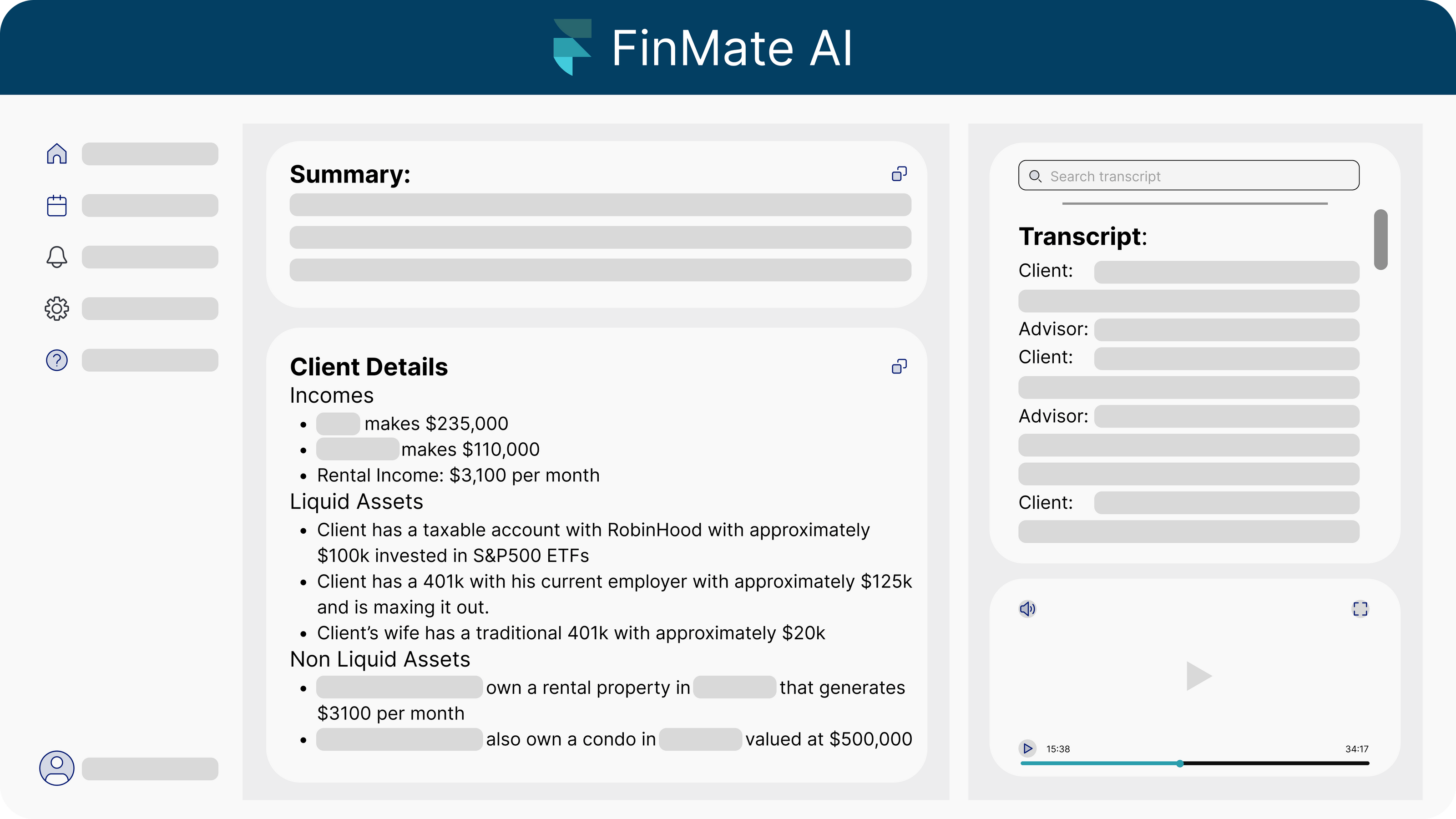 FinMate AI | Notetaker by Financial Advisors for Financial Advisors