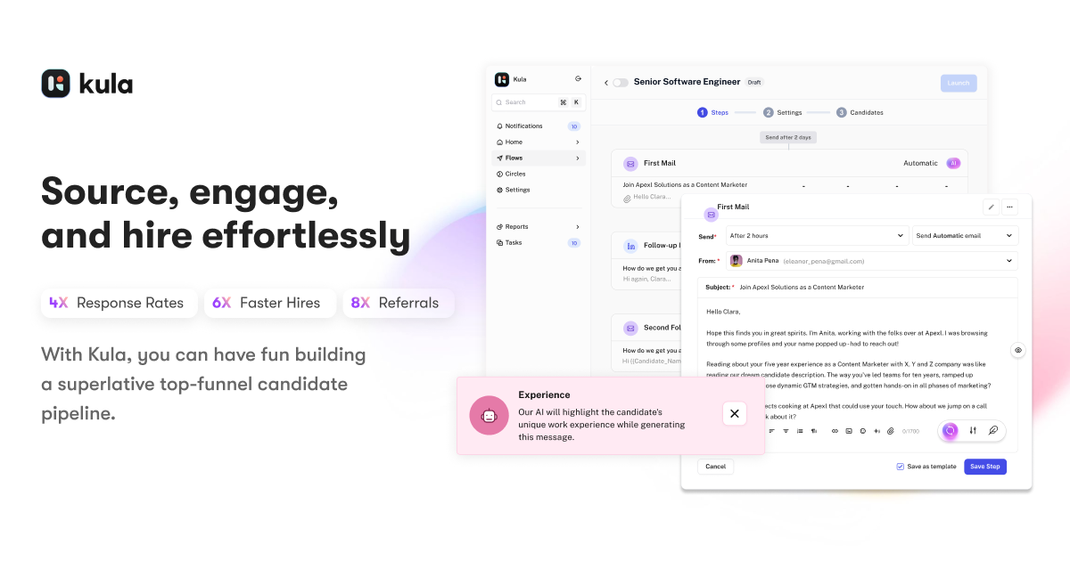 AI outbound recruiting software pricing | Kula