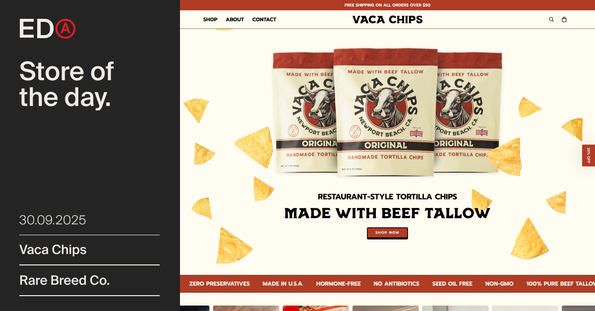 Ecommerce Design Awards | Winners | Vaca Chips