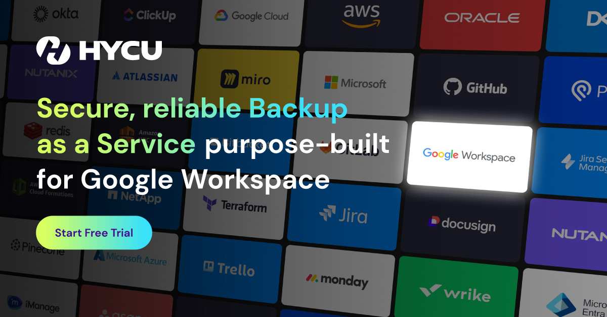 Backup as a Service purpose-built for Google Workspace | HYCU
