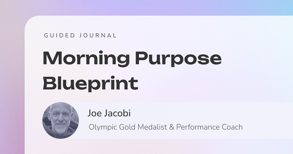 Morning Purpose Blueprint by Joe Jacobi | Journal Prompts and Guides ...