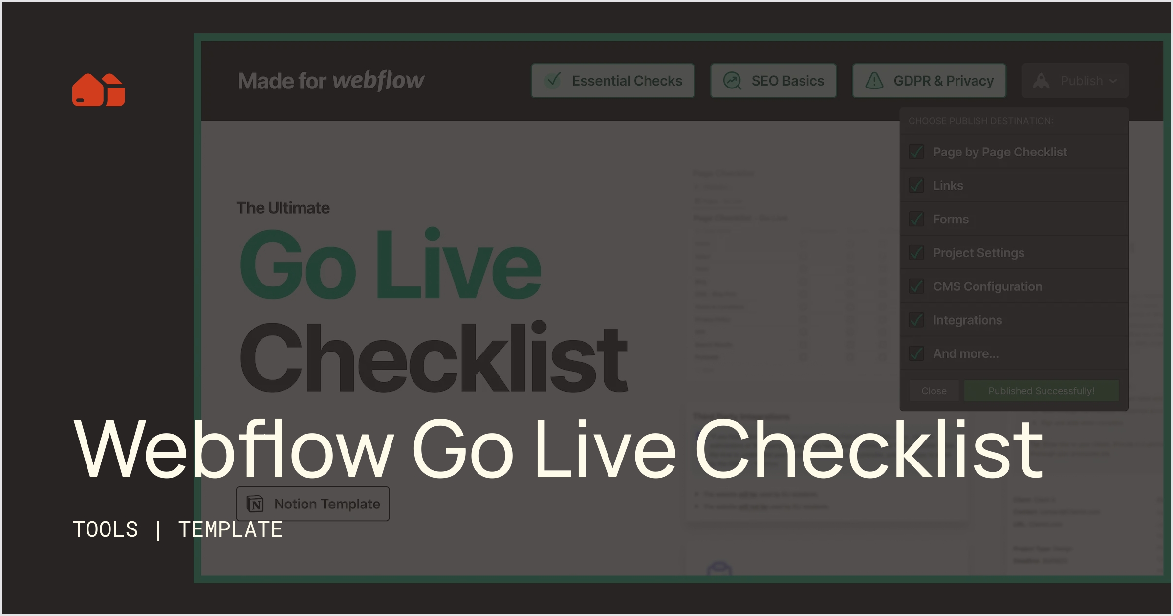 Webflow Go Live Checklist [Template] No-Code Supply Co.