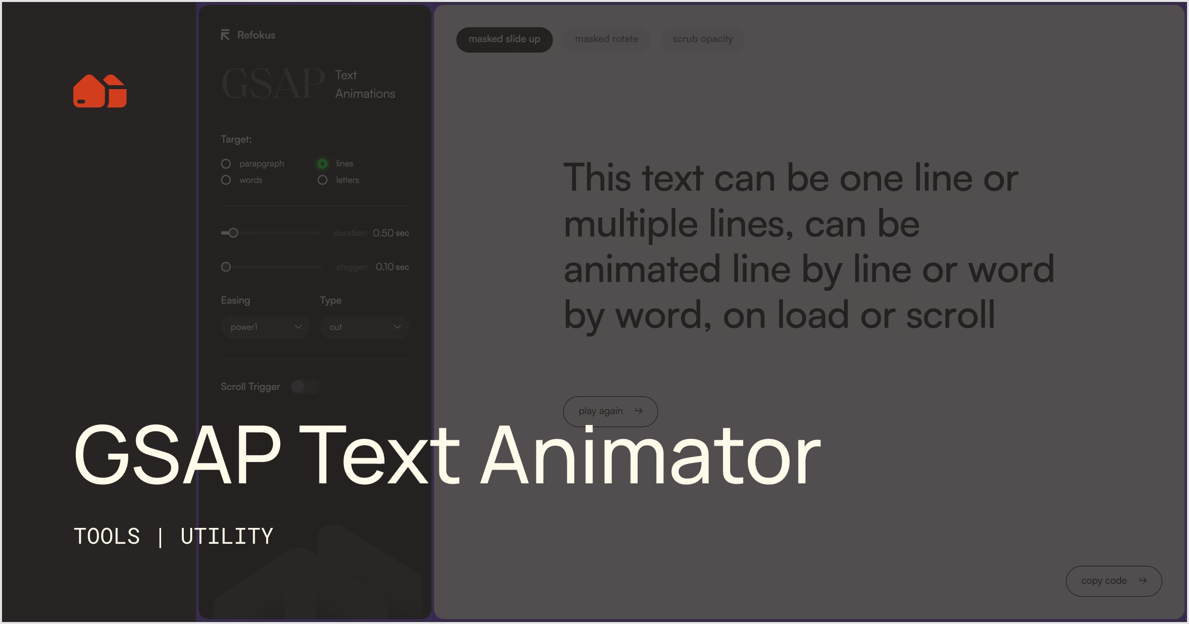 GSAP Text Animator [Utility] No-Code Supply Co.